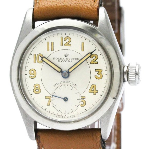 Rolex | Accessories | Vintage Rolex Oyster Royal Steel Leather ...